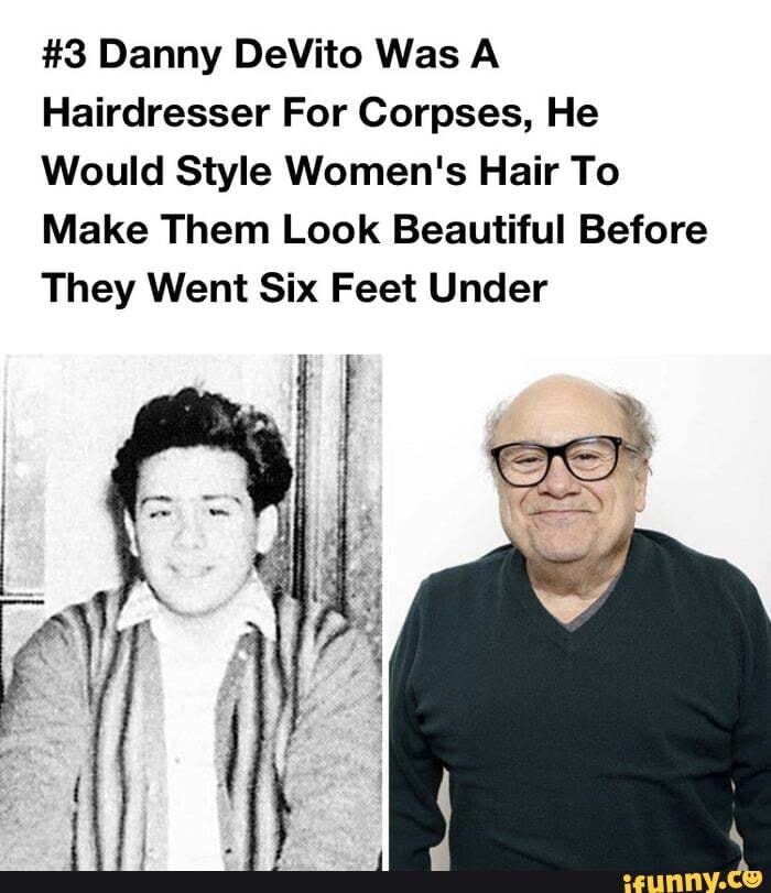 #3 Danny DeVito Was A Hairdresser For Corpses, He Would Style Women's ...