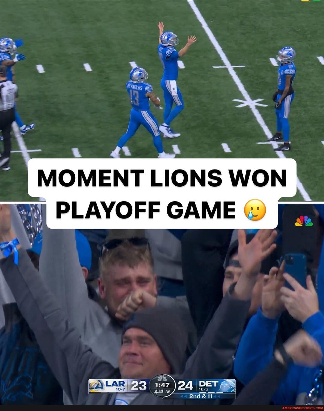 What a moment for Detroit 👏 (via @nfl) - MOMENT LIONS WON GAME I ...