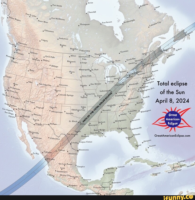 For Fon n, Total eclipse of the Sun April 8, 2024 Great American - iFunny