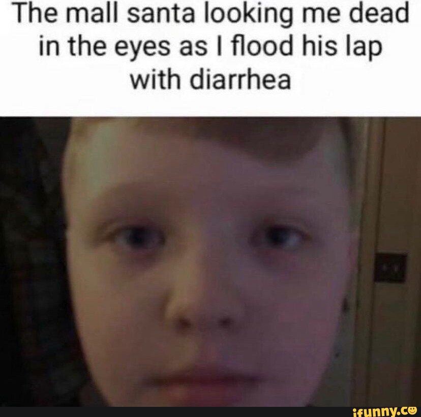 The mall santa looking me dead in the eyes as I flood his lap with ...