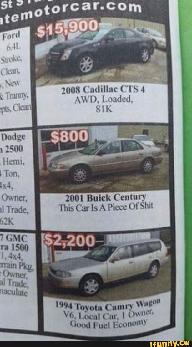 2008 Cadillac Dodge 2500 Hemi, Ton, Owner, 2001 Buick Century il Trade ...