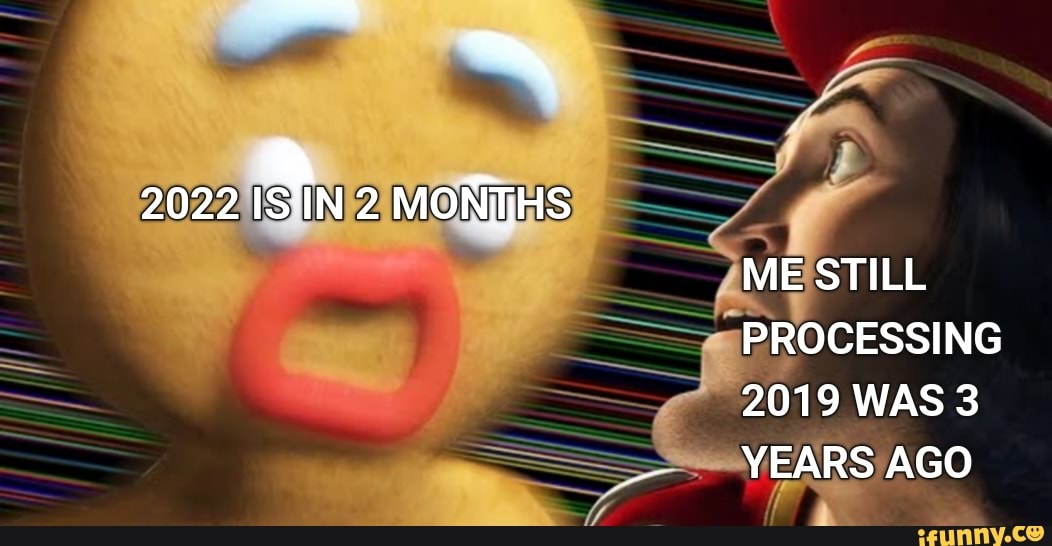2022 I N 2 MONTHS ME STILL PROCESSING 2019 WAS 3 YEARS AGO - iFunny