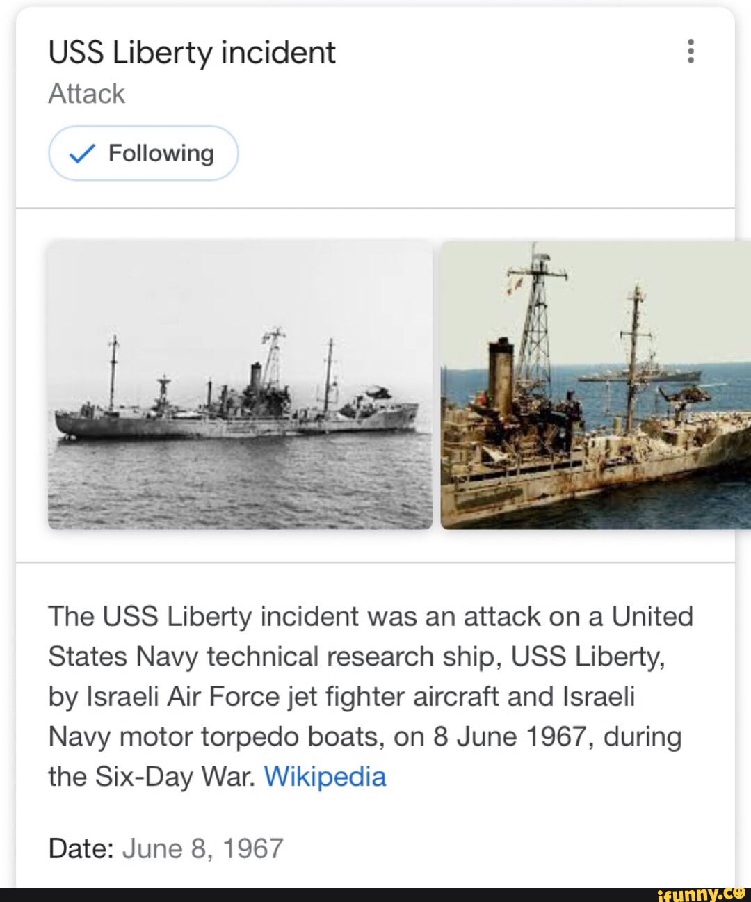 Ooo USS Liberty incident Attack \/ Following The USS Liberty incident ...