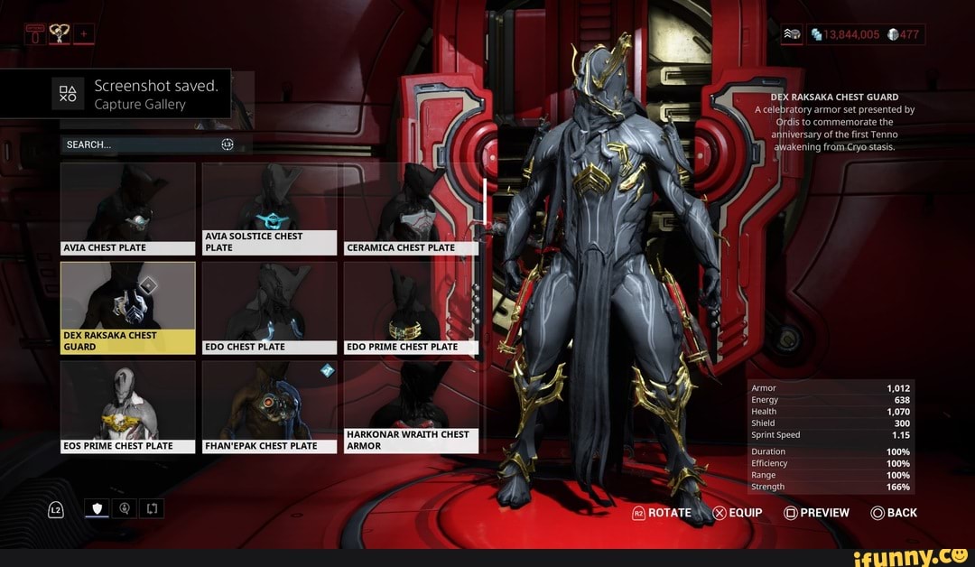 Default + Dex Rakaska Chest Guard - oa Screenshot saved. EX RAKSAKA ...