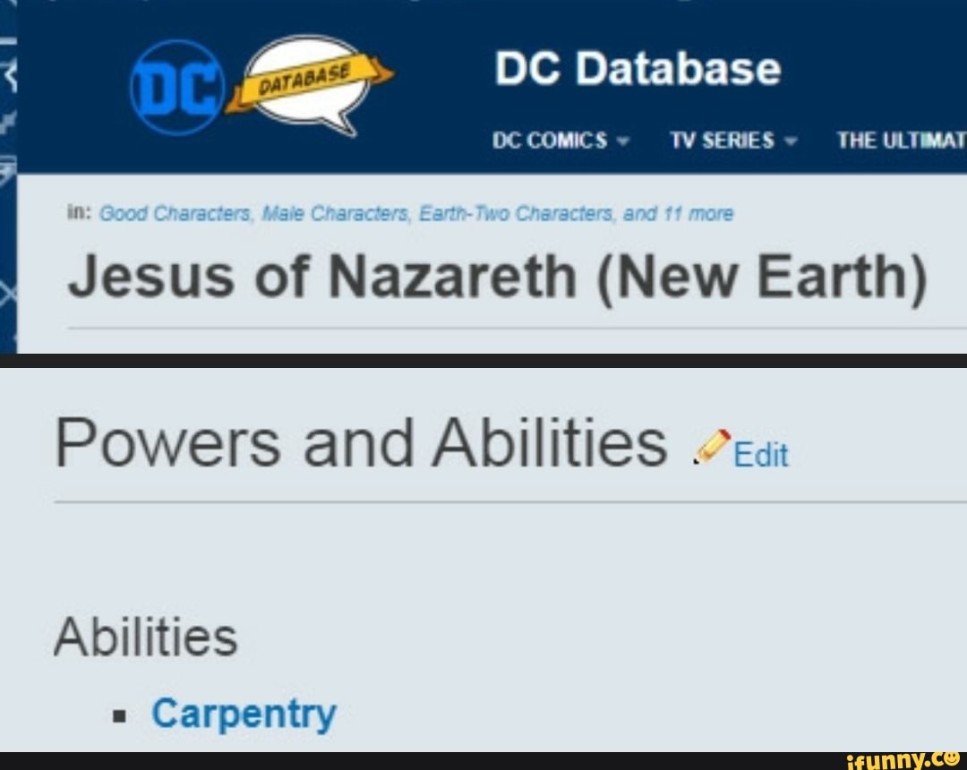 & DC Database DC COMICS TV SERIES THE ULTIMAT Jesus of Nazareth (New ...