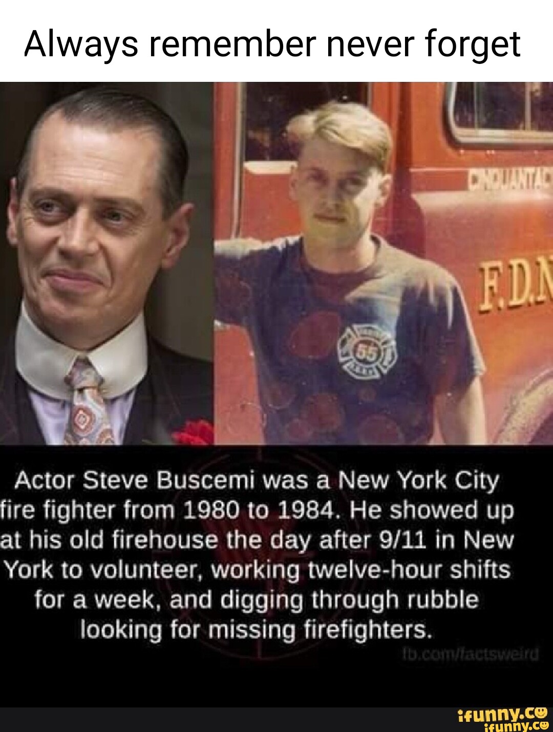 Always remember never forget I Actor Steve Buscemi was a New York City ...