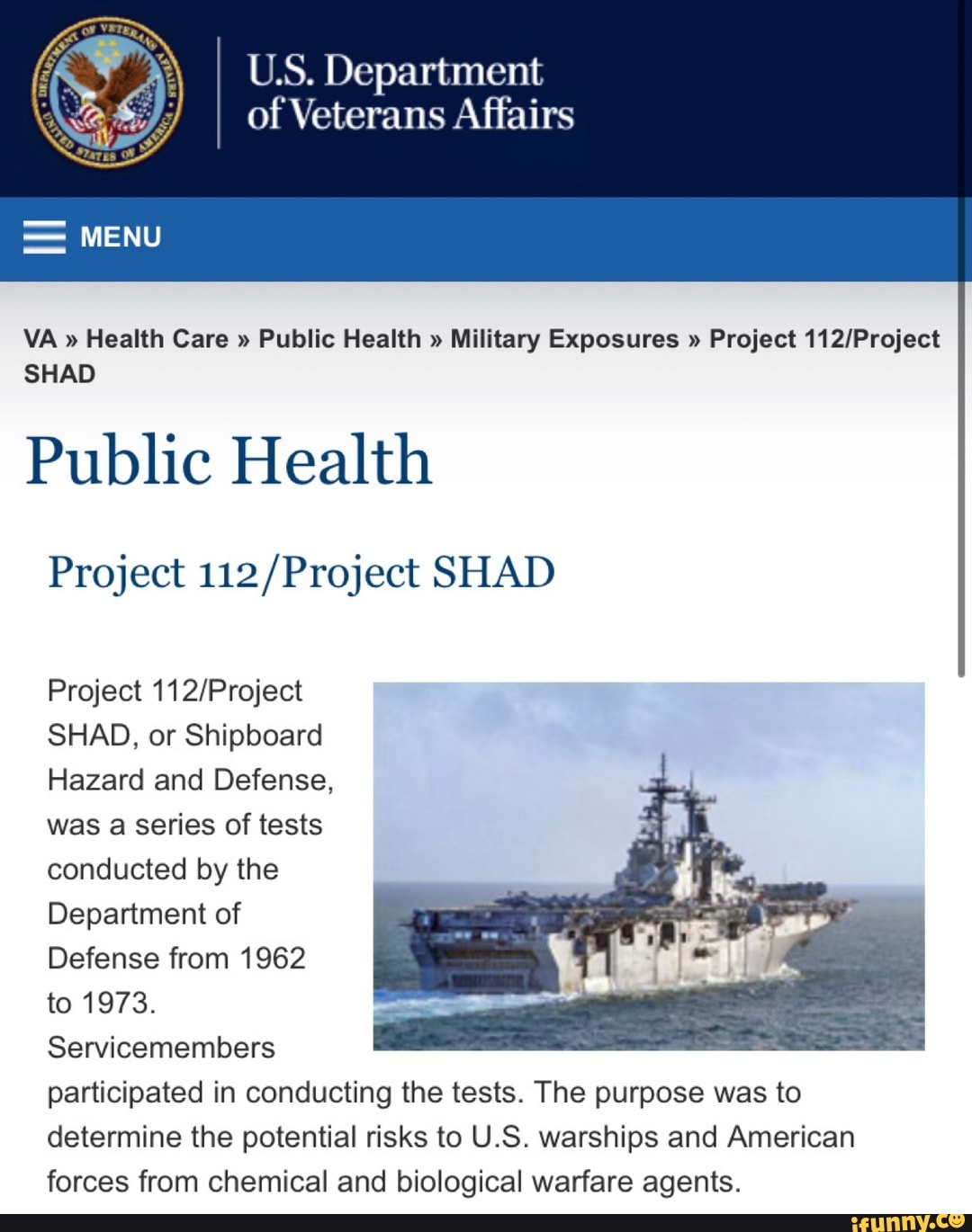 Of Veterans Affairs VA Health Care Public Health Military Exposures ...