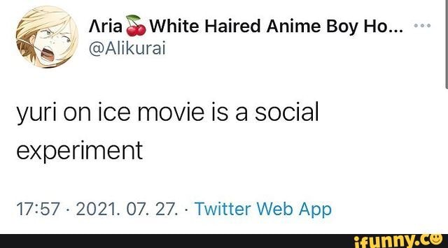 Aria & White Haired Anime Boy Ho... Alikurai af yuri on ice movie is a ...