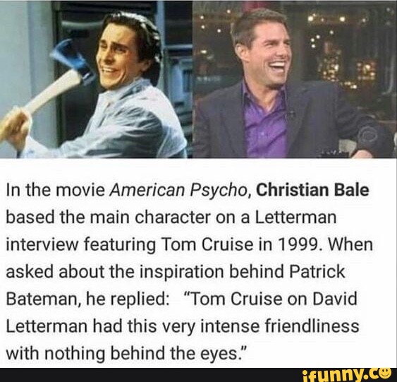 In the movie American Psycho, Christian Bale based the main character ...
