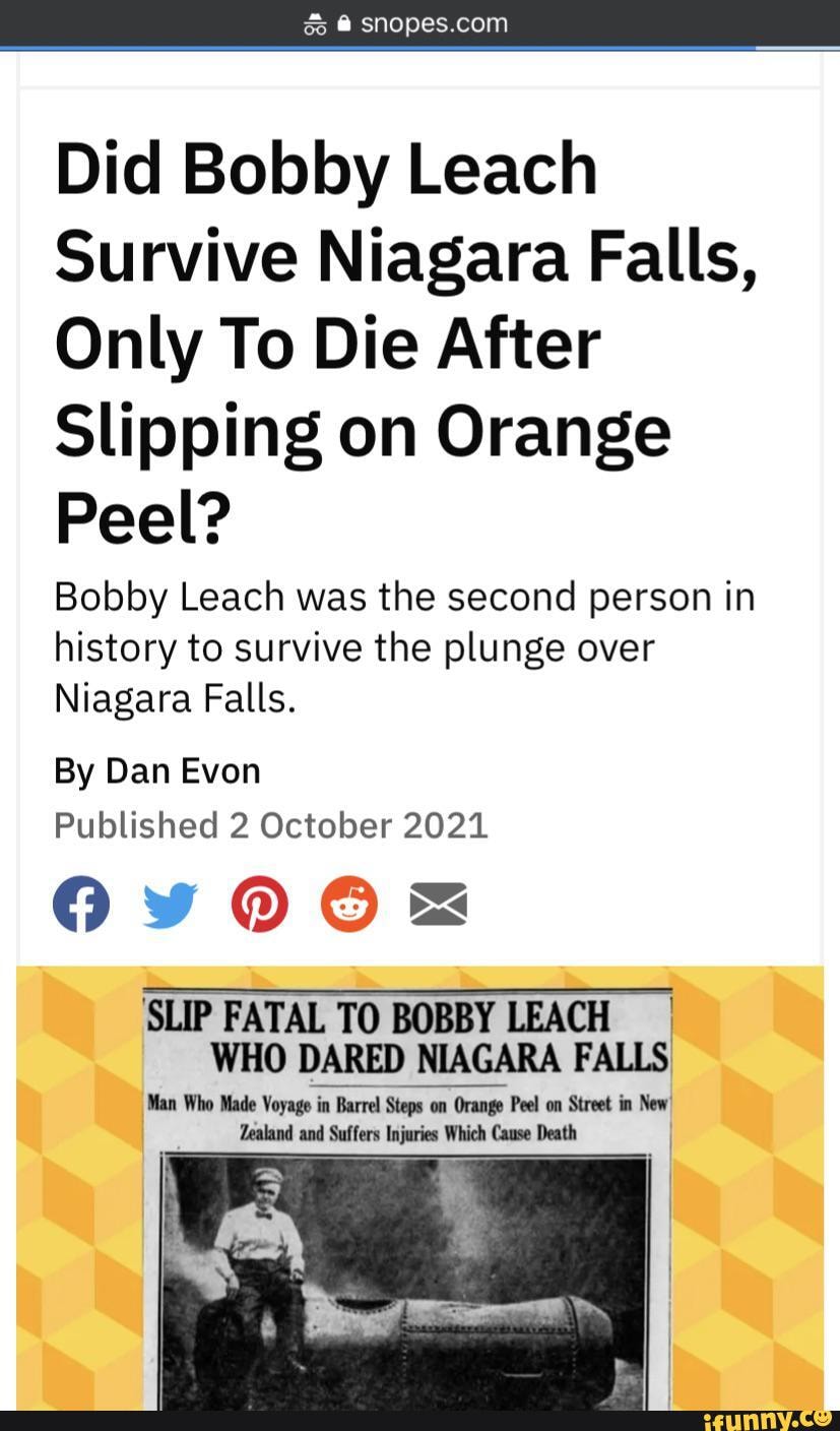Did Bobby Leach Survive Niagara Falls, Only To Die After Slipping on ...