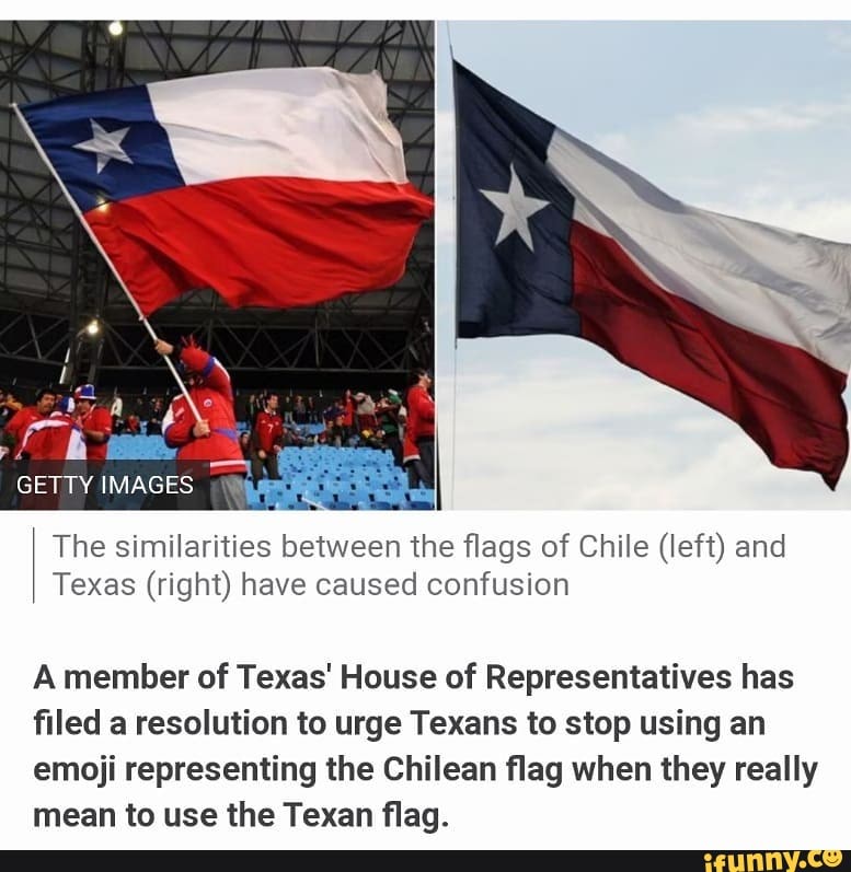 GETTY IMAGES The similarities between the flags of Chile (left) and ...