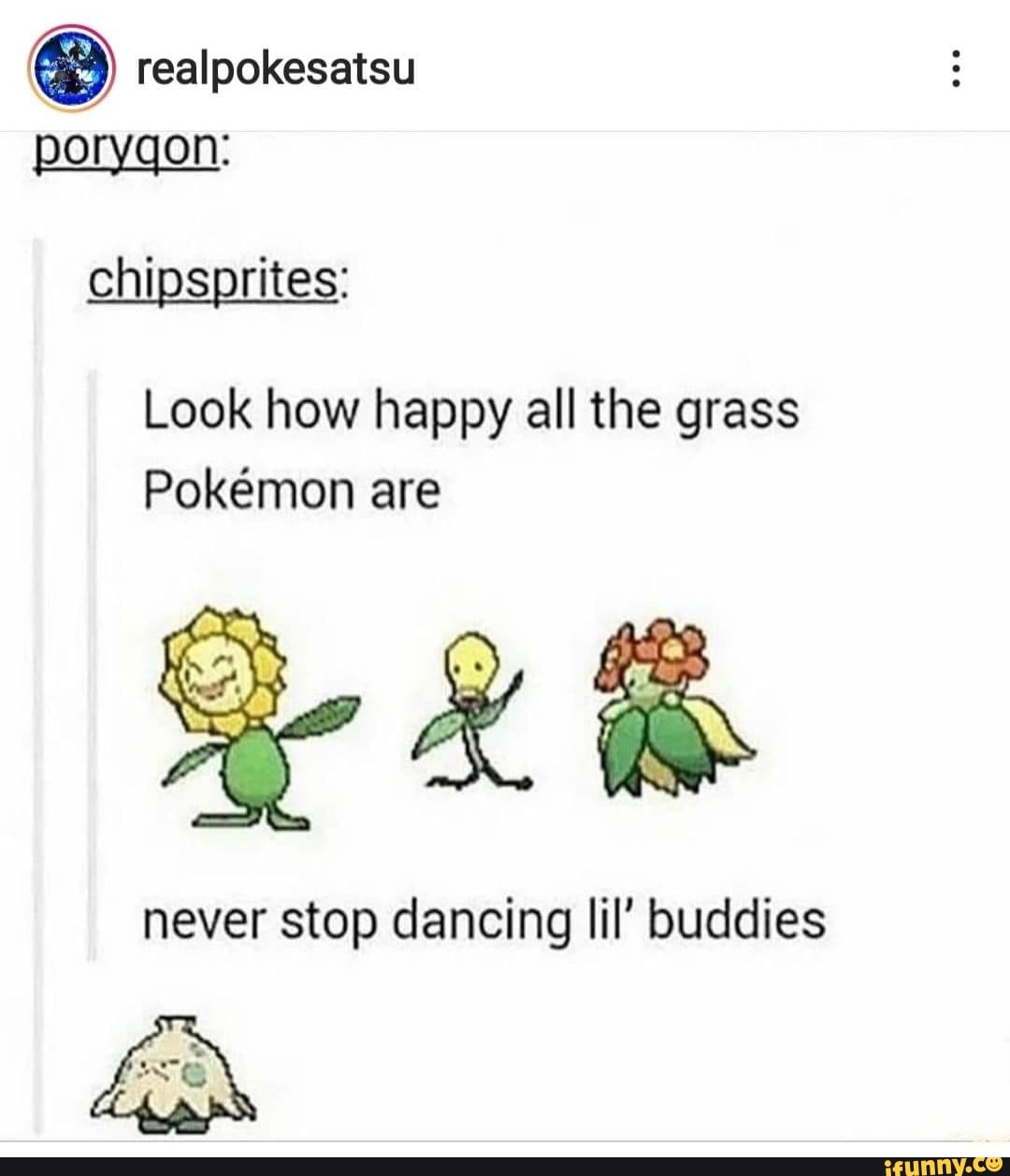 Realpokesatsu orygon: chipsprites: Look how happy all the grass Pokemon ...
