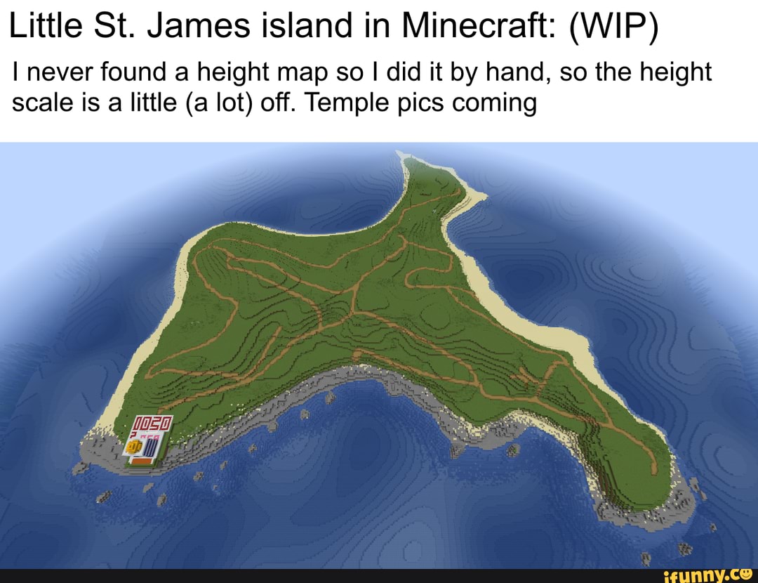 Little St. James island in Minecraft: (WIP) I never found a height map ...