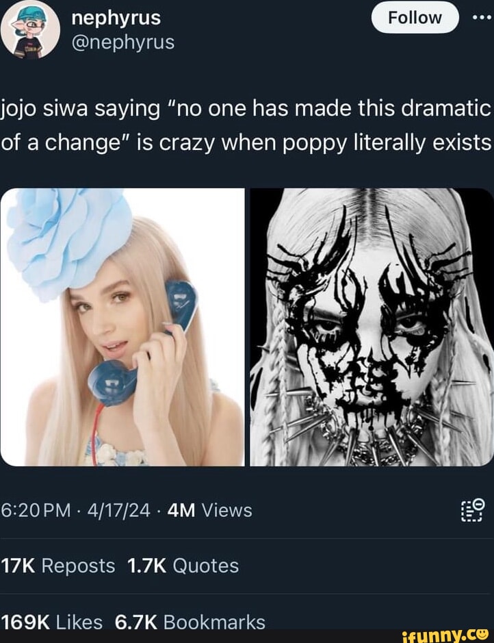 AC al-le jojo siwa saying "no one has made this dramatic of a change ...