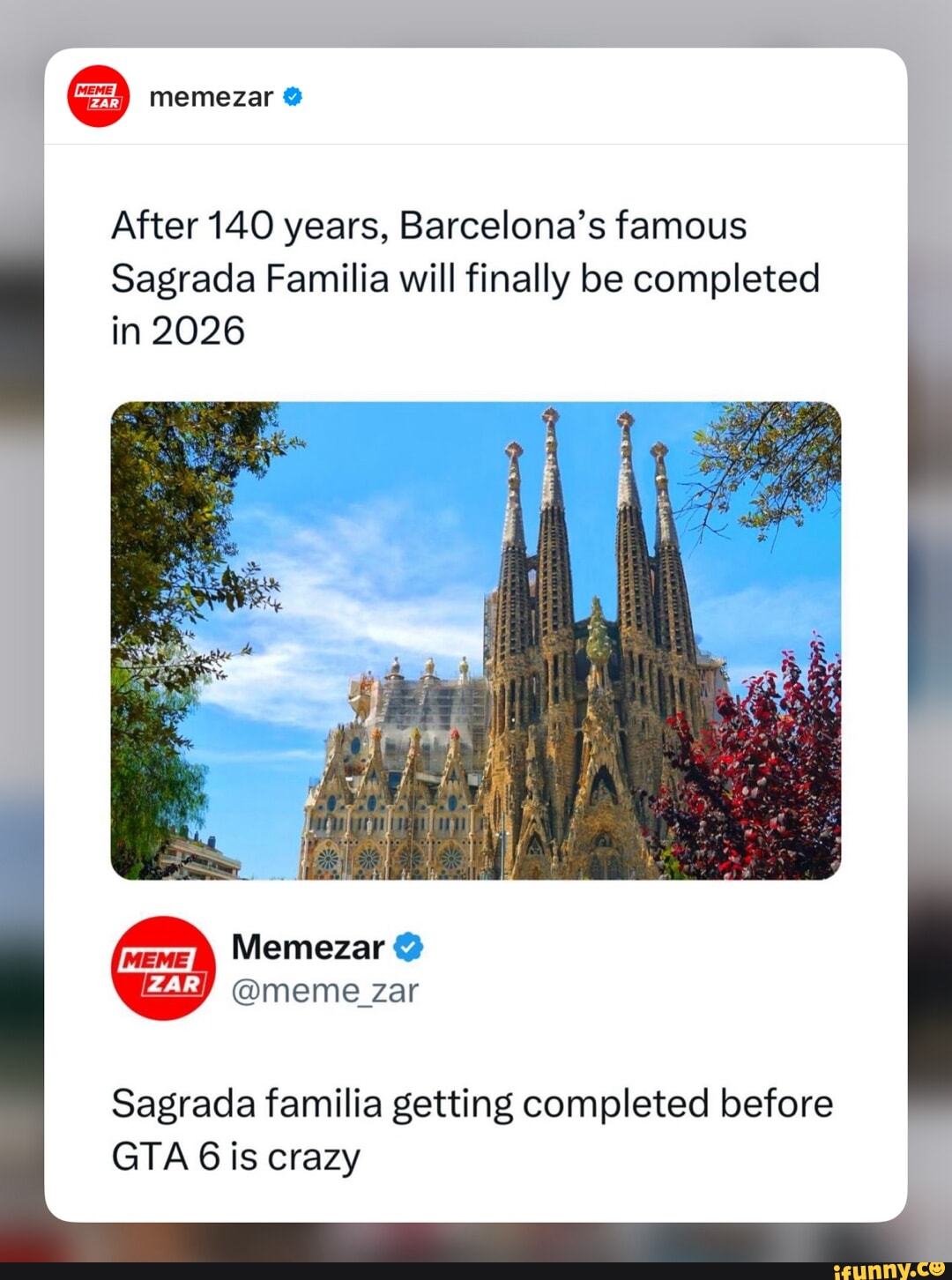 Memezar After 140 years, Barcelona's famous Sagrada Familia will ...