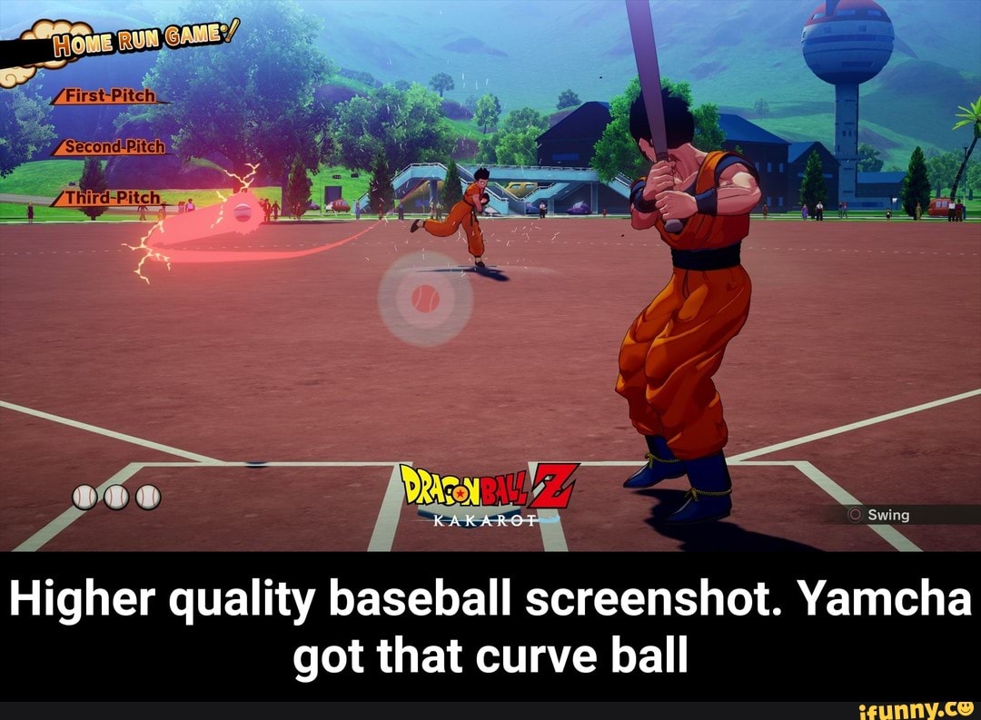 Higher quality baseball screenshot. Yamcha got that curve ball - Higher ...