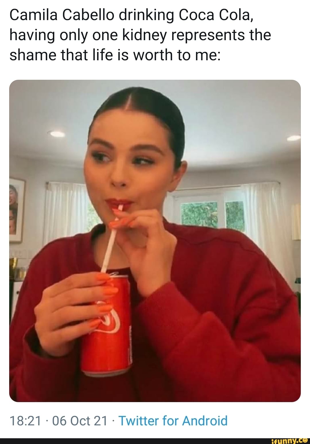 Camila Cabello drinking Coca Cola, having only one kidney represents ...