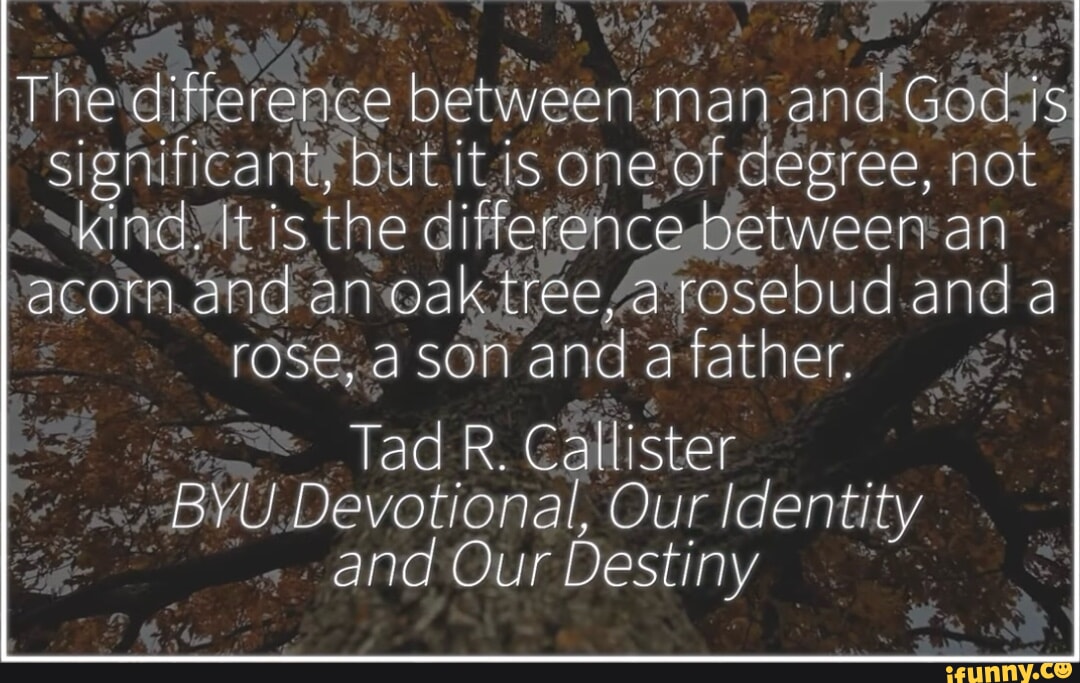 The difference between man and God is significant; but it is one of ...