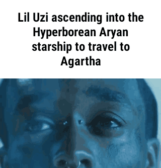 Lil Uzi ascending into the Hyperborean Aryan starship to travel to ...