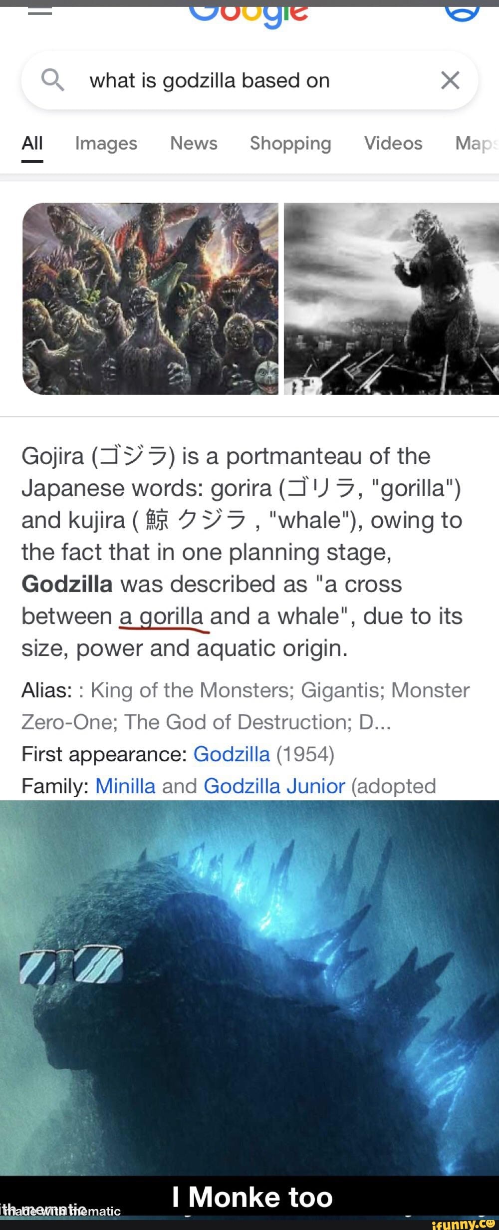 IRE Q. what is godzilla based on All Images News Shopping Videos Ma ...