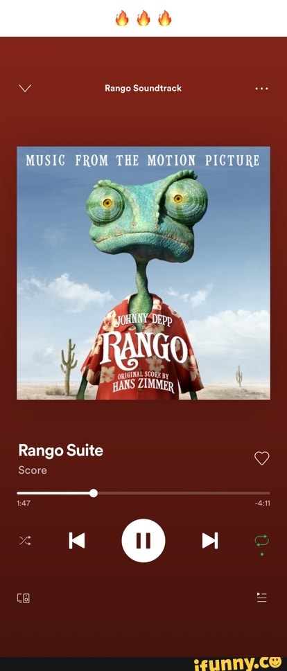 Rango Soundtrack MUSIC FROM THE MOTION PICTURE Ran Score go Suite - iFunny