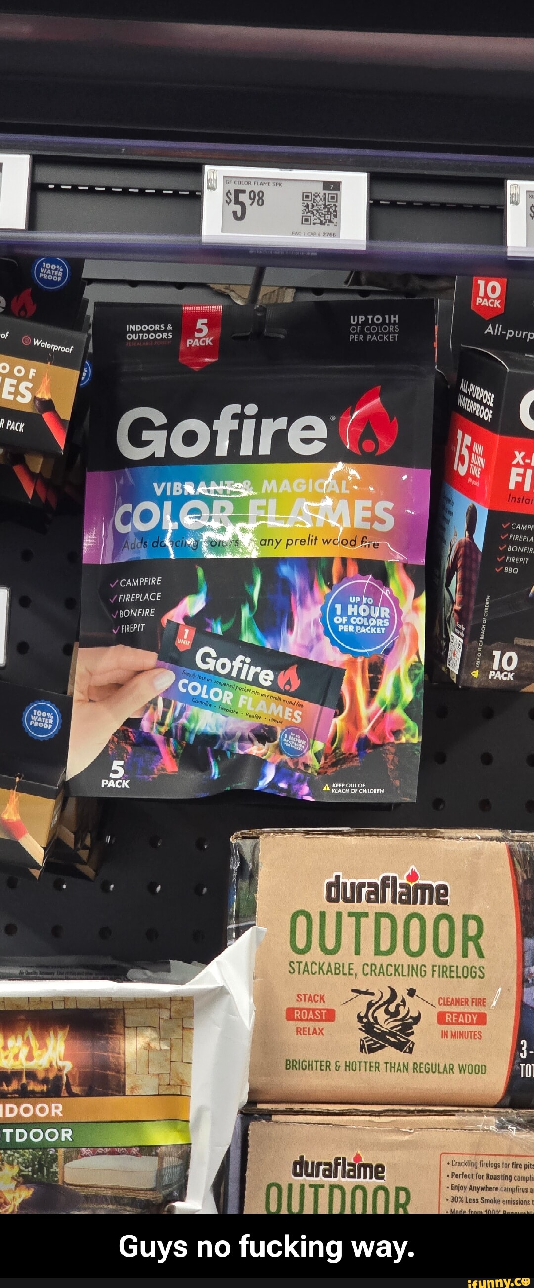 5 OF to) UPTOIH PER PACKET I any prelit wood CAMPFIRE FIREPLACE BONFIRE ...