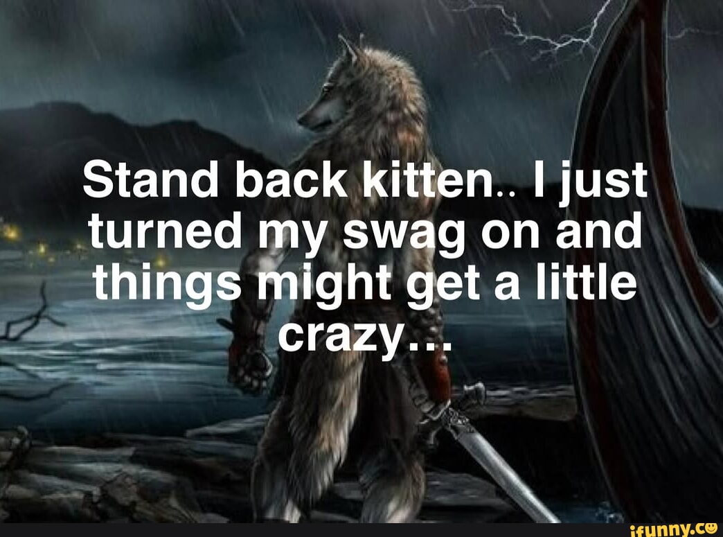 Stand back kitten.. I just turned my swag on and things might get a ...