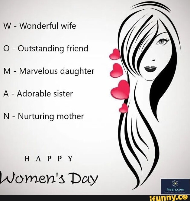 W - Wonderful wife O - Outstanding friend M - Marvelous daughter A ...