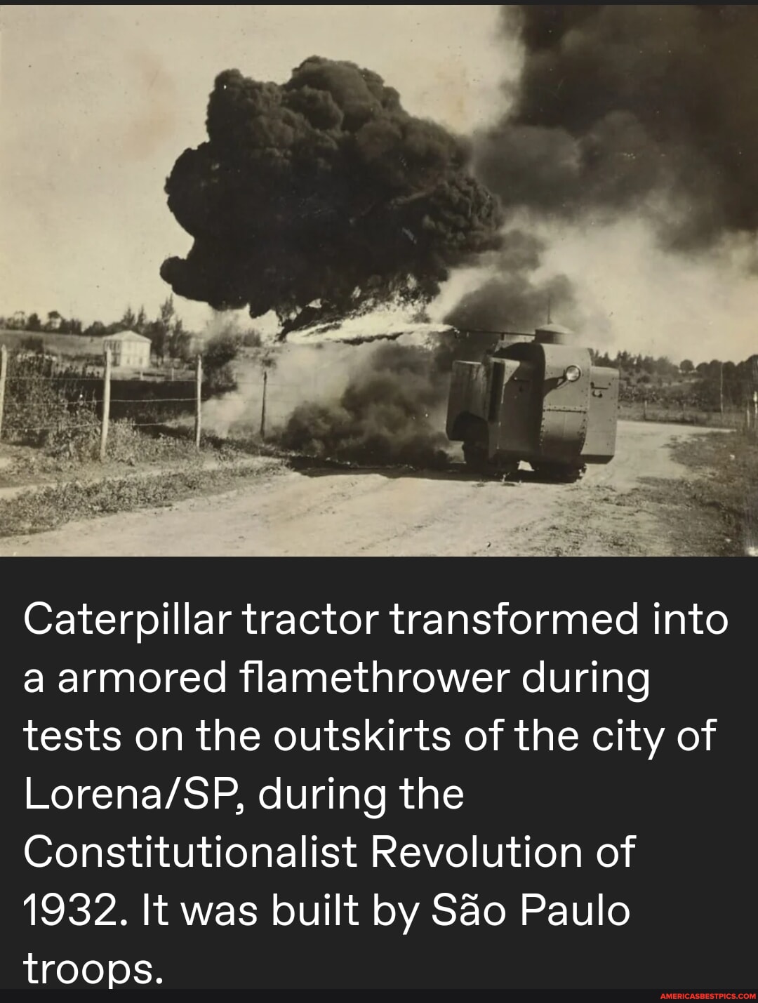 Caterpillar tractor transformed into a armored flamethrower during ...