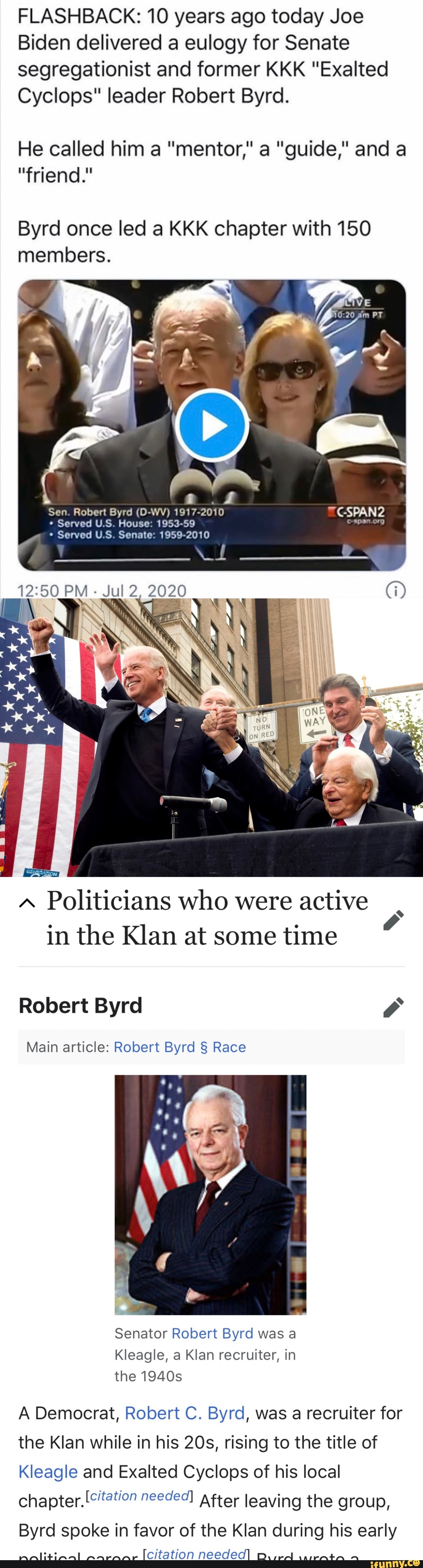 FLASHBACK: 10 years ago today Joe Biden delivered a eulogy for Senate ...