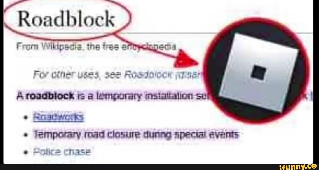 Roadblock From Wikipacig, the fres For ciner uses see Aroadbiock is ...