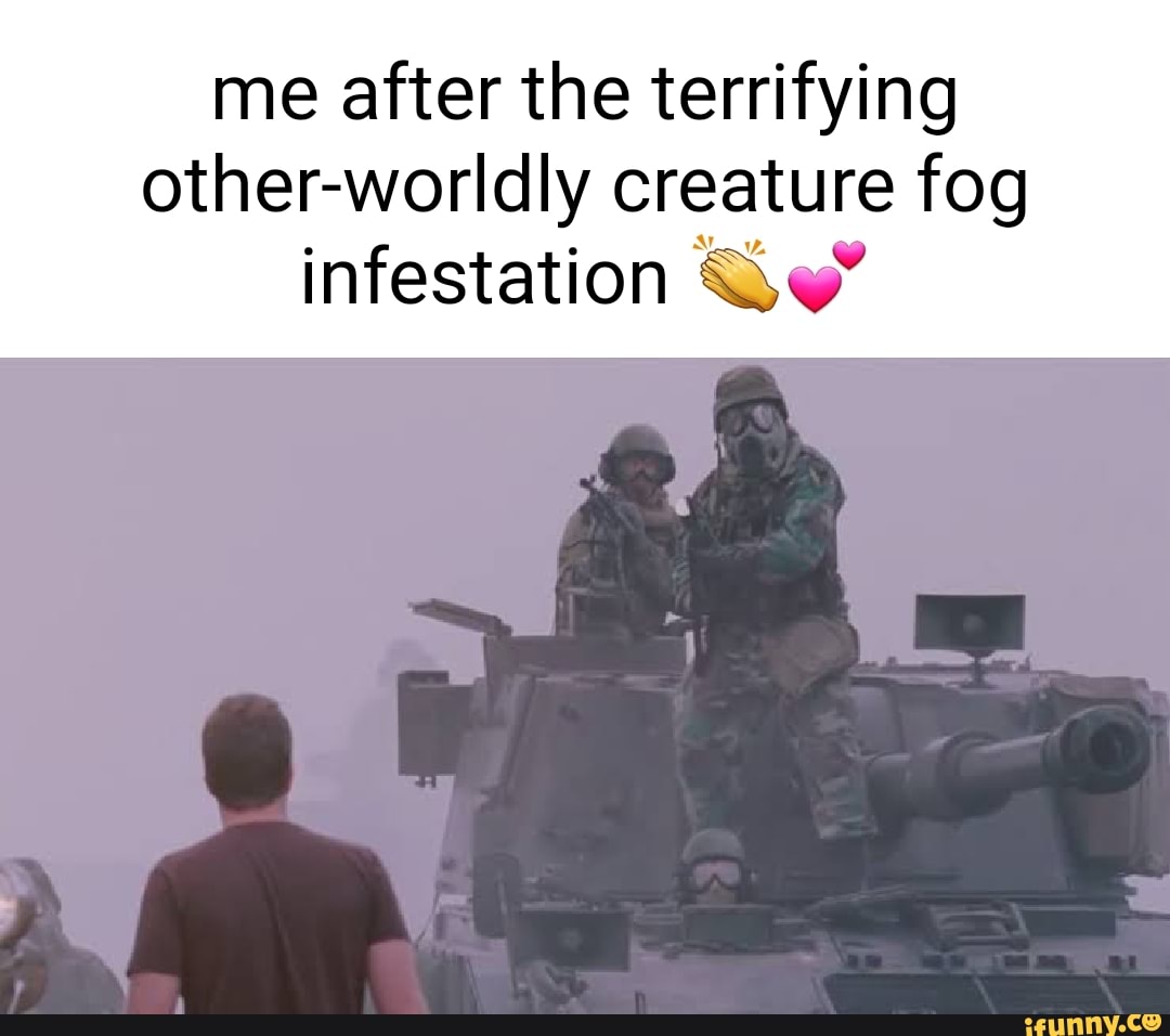Me after the terrifying other-worldly creature fog infestation - iFunny
