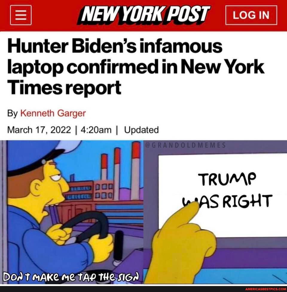NEW YORK POST Hunter Biden's infamous laptop confirmed in New York ...