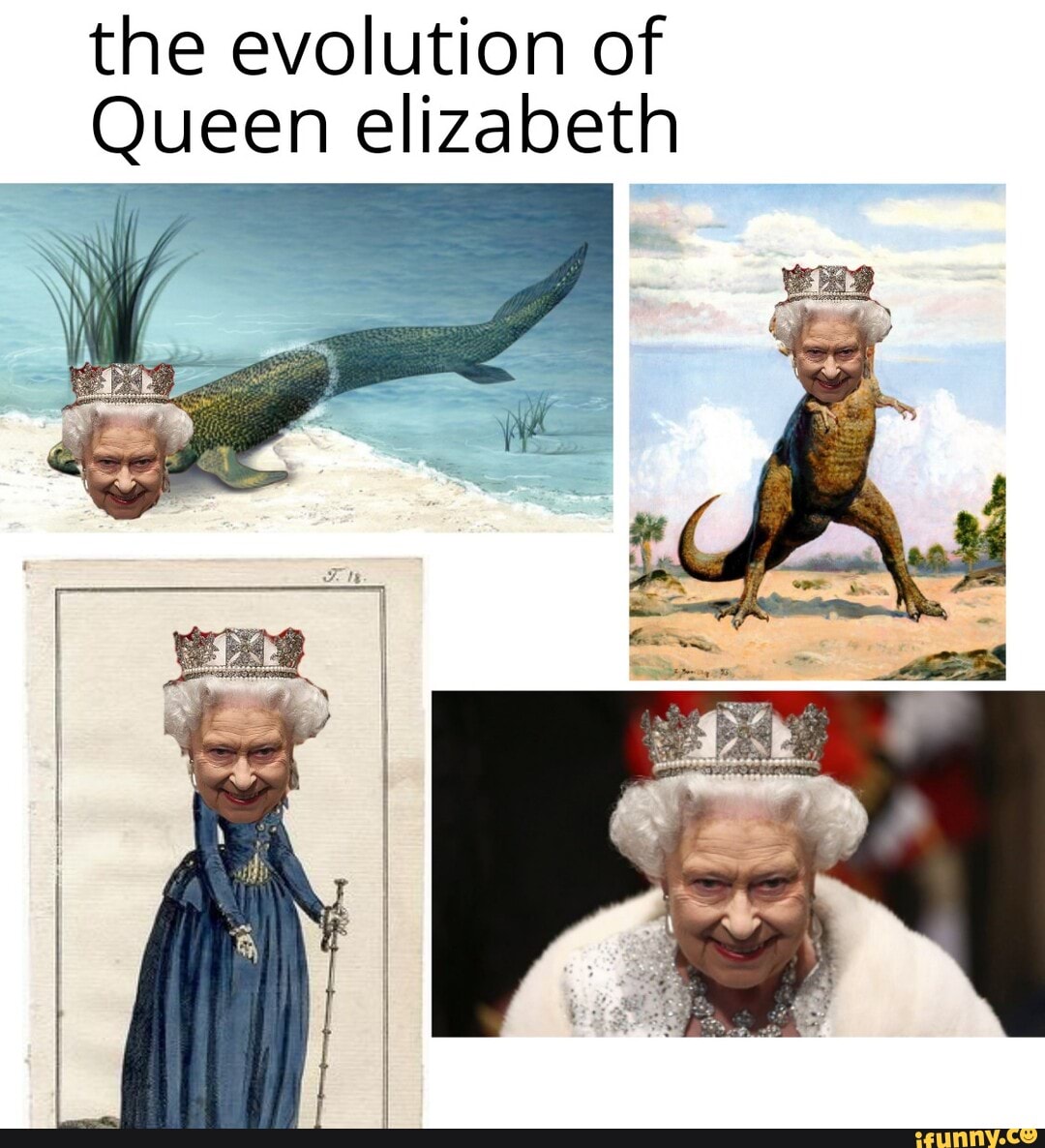The evolution of Queen elizabeth - iFunny