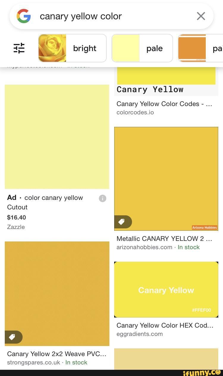 Canary yellow color x bright Ad color canary yellow Cutout $16.40 ...