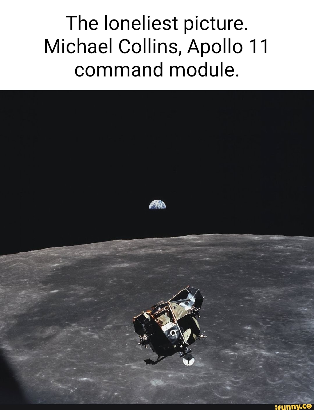 The loneliest picture. Michael Collins, Apollo 11 command module. --ai ...