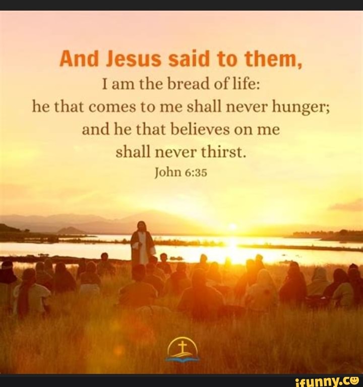 And Jesus said to them, I am the bread of life: he that comes to me ...