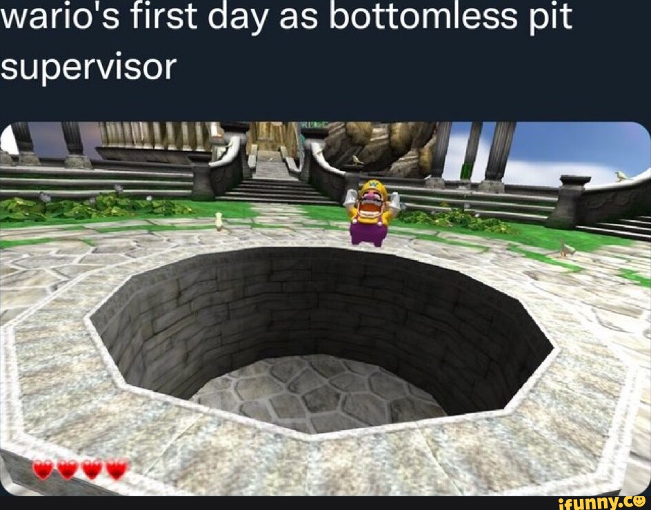 Wario first day as bottomless pit supervisor - iFunny