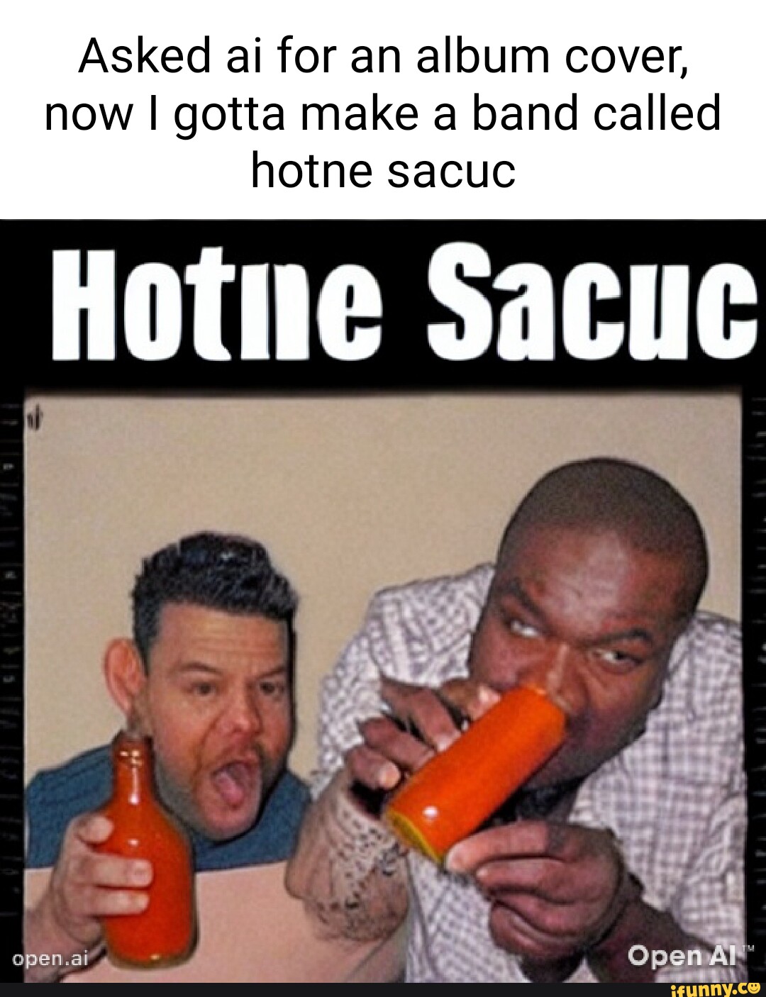 Asked ai for an album cover, now I gotta make a band called hotne sacuc ...
