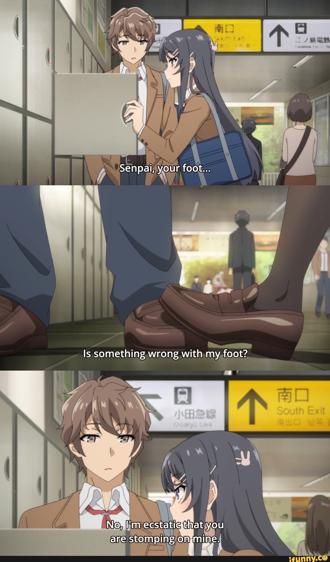 Senpai, your foot... Is something wrong with my foot? No, I'm ecstatic ...