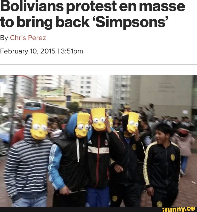 Solivians protest en masse to bring back 'Simpsons' By Chris Perez ...