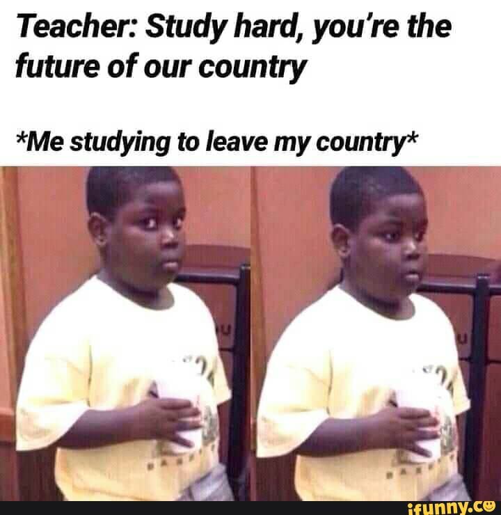 Teacher: Study hard, you're the future of our country *Me studying to ...