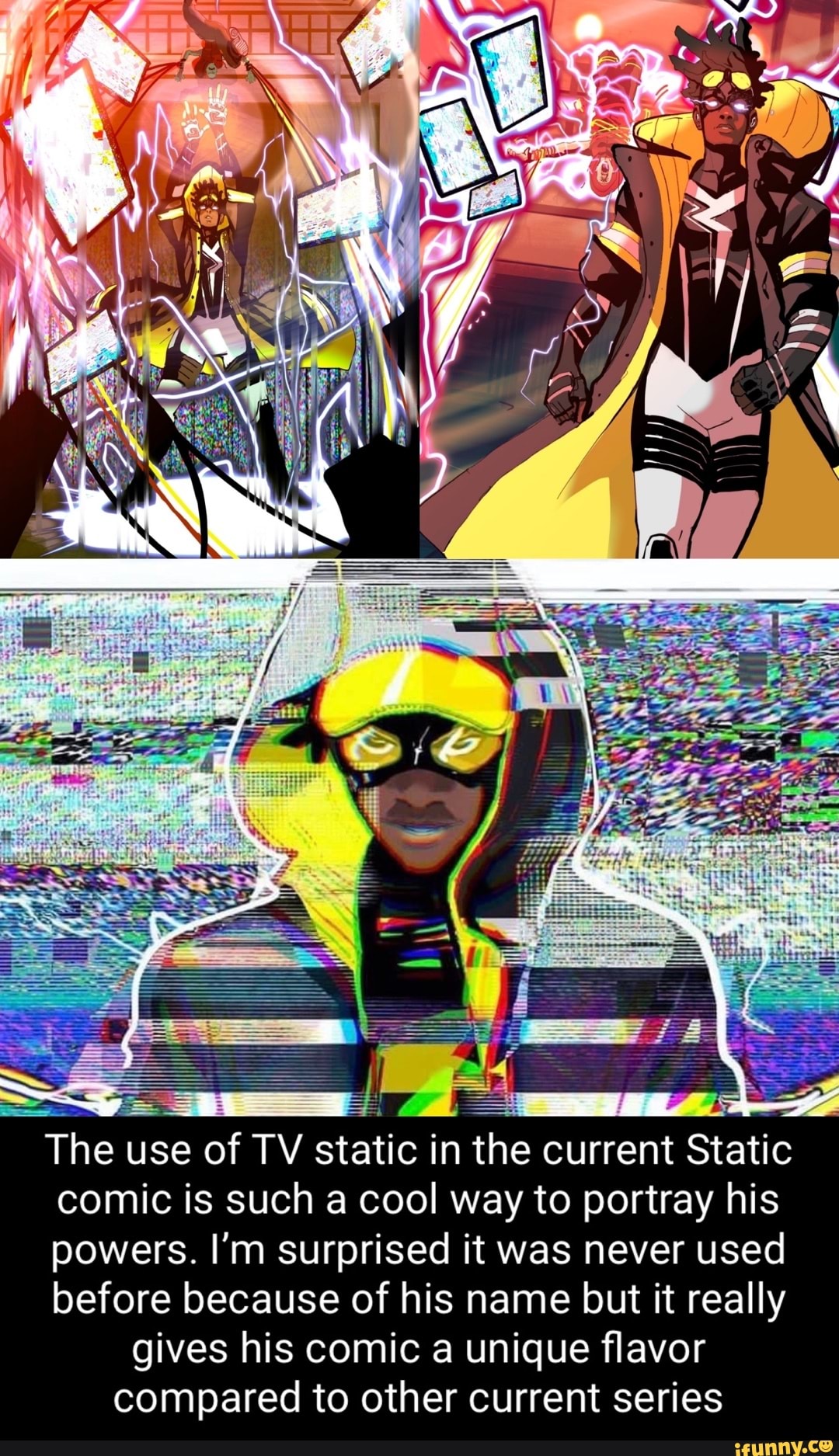 The use of TV static in the current Static comic is such a cool way to ...