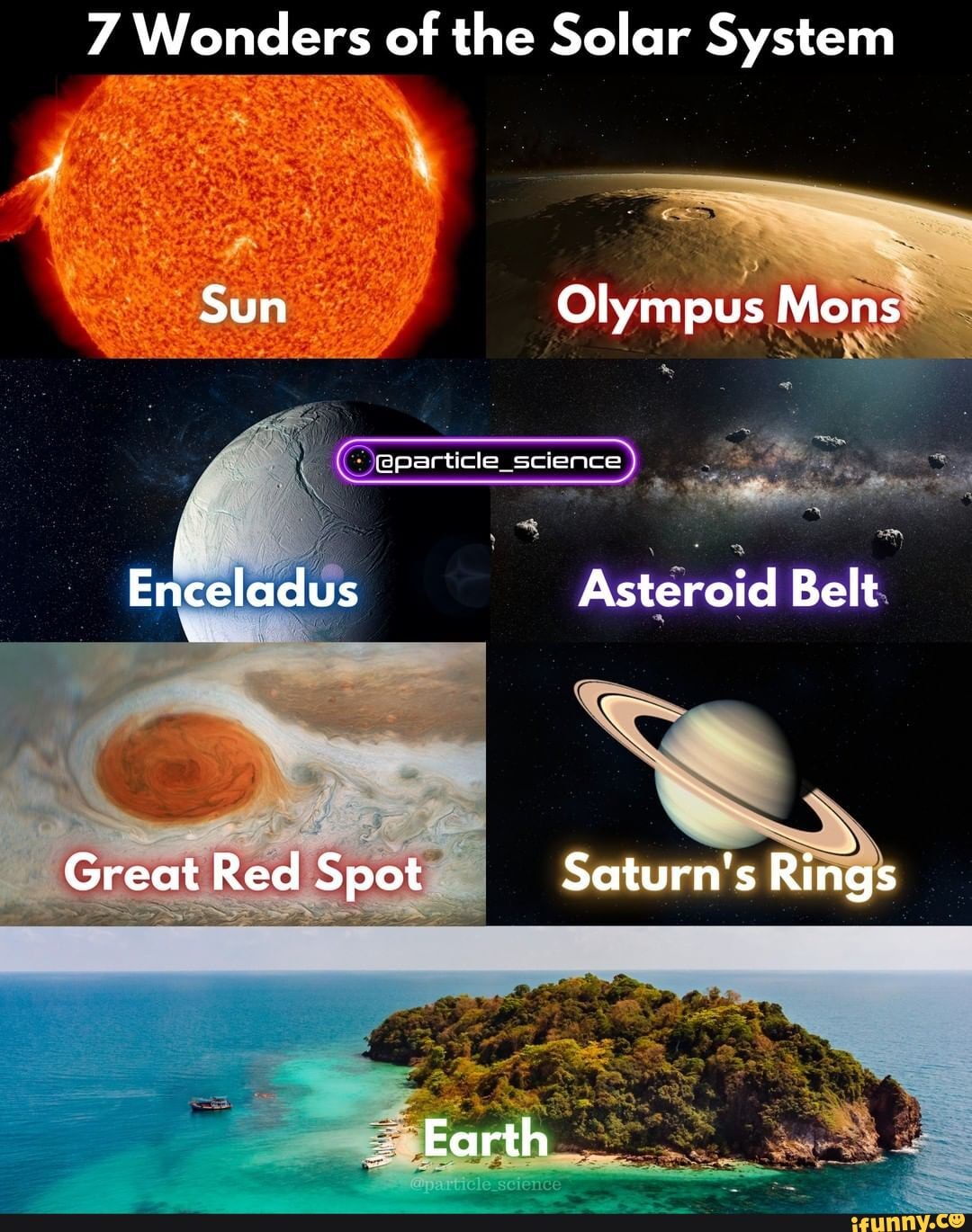 7 Wonders of the Solar System Sun Olympus Mons @particle_science ...