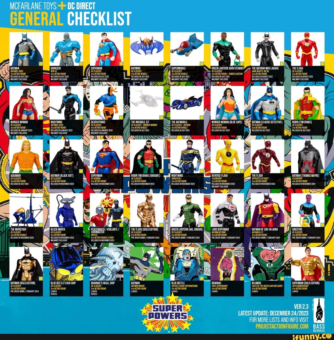 MCFARLANE TOYS DC DIRECT GENERAL CHECKLIST I ROWERS: SS LATEST UPDATE ...