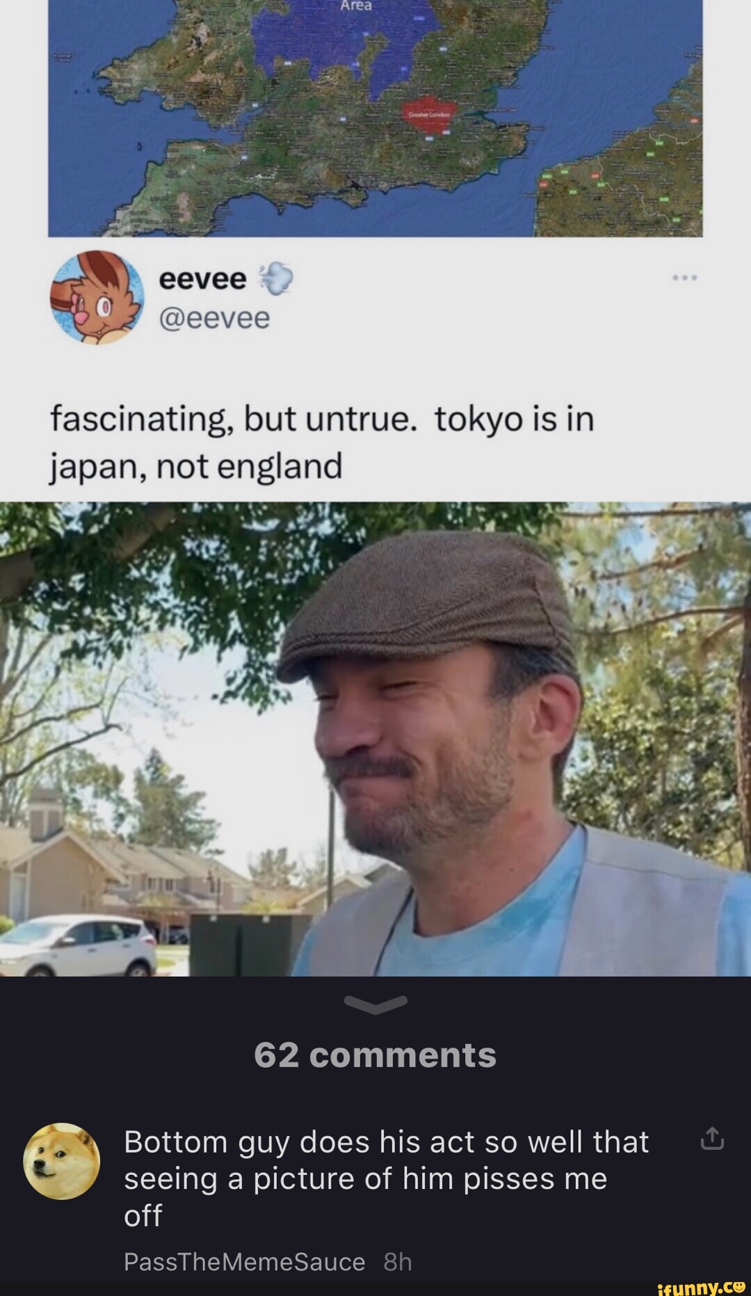 Eevee Eevee Fascinating But Untrue Tokyo Is In Japan Ot England 62 Comments Bottom Guy Does