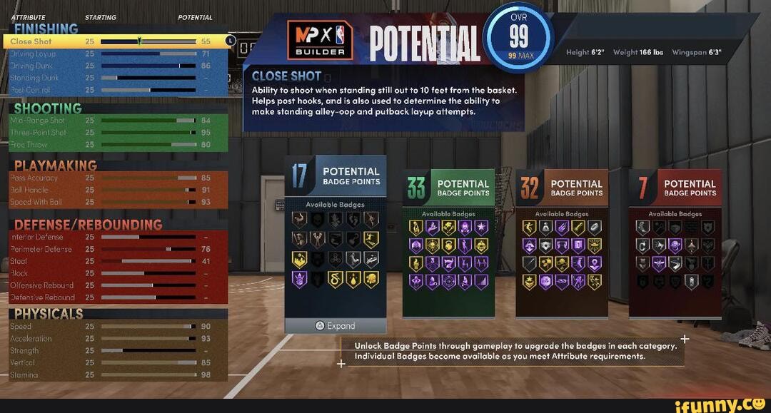 'STARTING POTENTIAL FINISHING Wex --n OF aUILDER Height Waight 16 ...