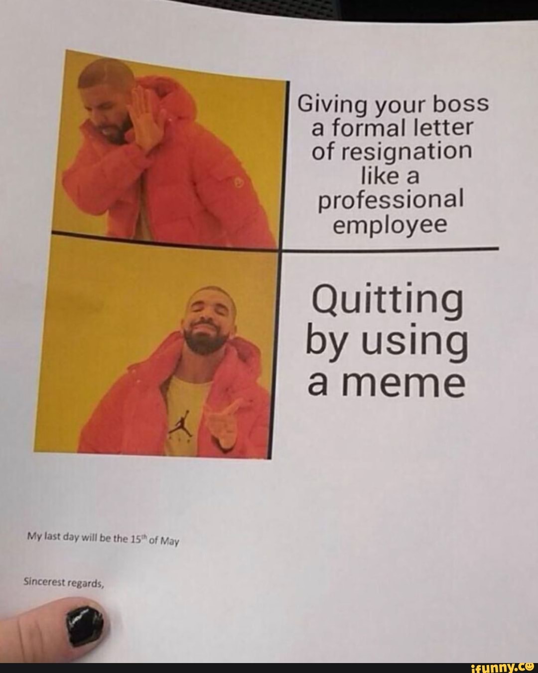 Giving your boss a formal letter of resignation like a professional ...