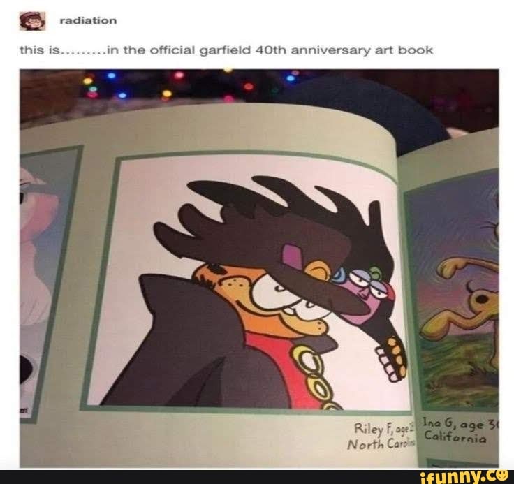 In the official garfield 40th anniversary art book - iFunny