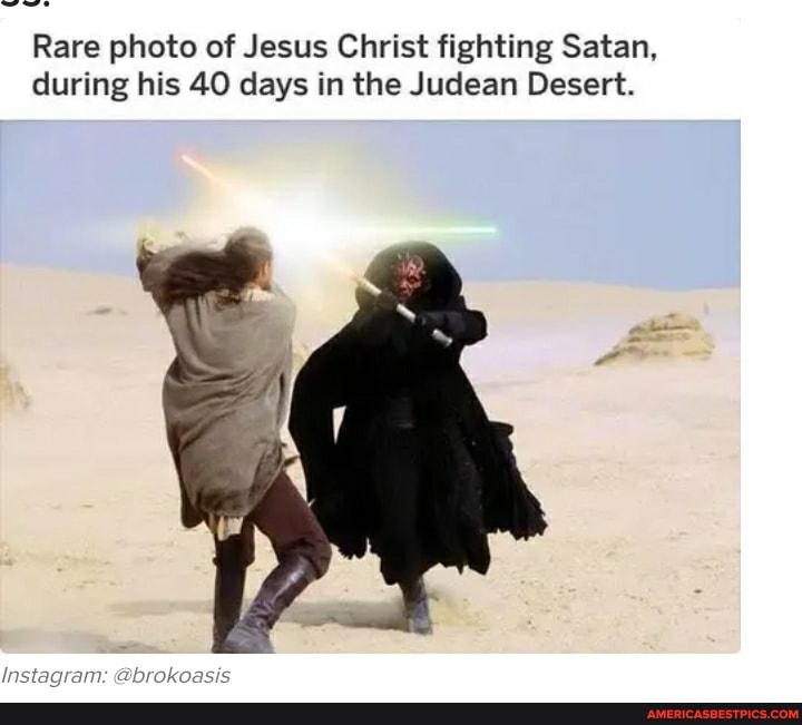 Rare photo of Jesus Christ fighting Satan, during his 40 days in the ...